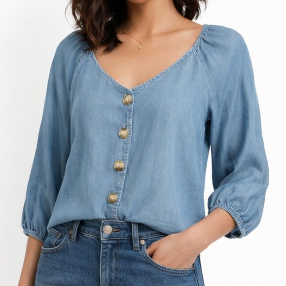 Sanctuary | Tops | Nwot Sanctuary Chambray Buttondown Top Size Xs ...